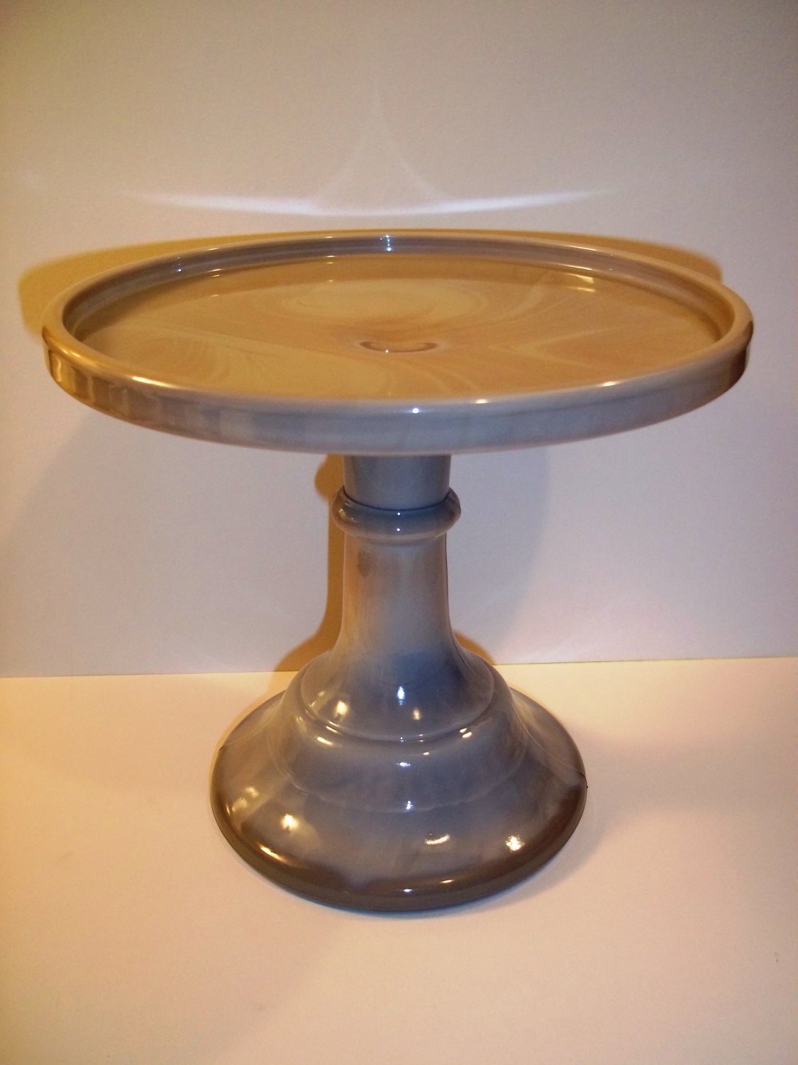 Mosser Glass MARBLE SWIRL MODERNE RETRO STYLE 6" CAKE STAND PEDESTAL ...