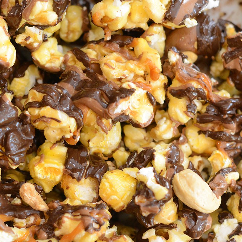 Funky Chunky Gourmet Sea Salt Caramel Popcorn with Chocolate & Cashews ...