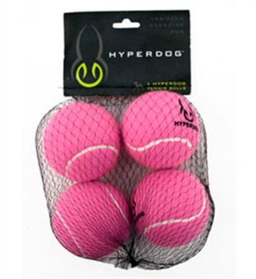 Hyper Dog 4-Pack Pink Mini Tennis Balls Fetch Dog Toy Ball
