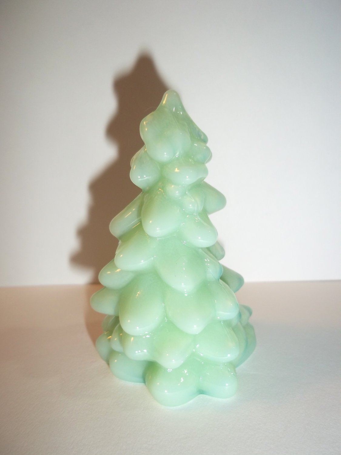 Mosser Glass Jadeite Jade Green 2.75" Mini Christmas Tree Figurine Holiday
