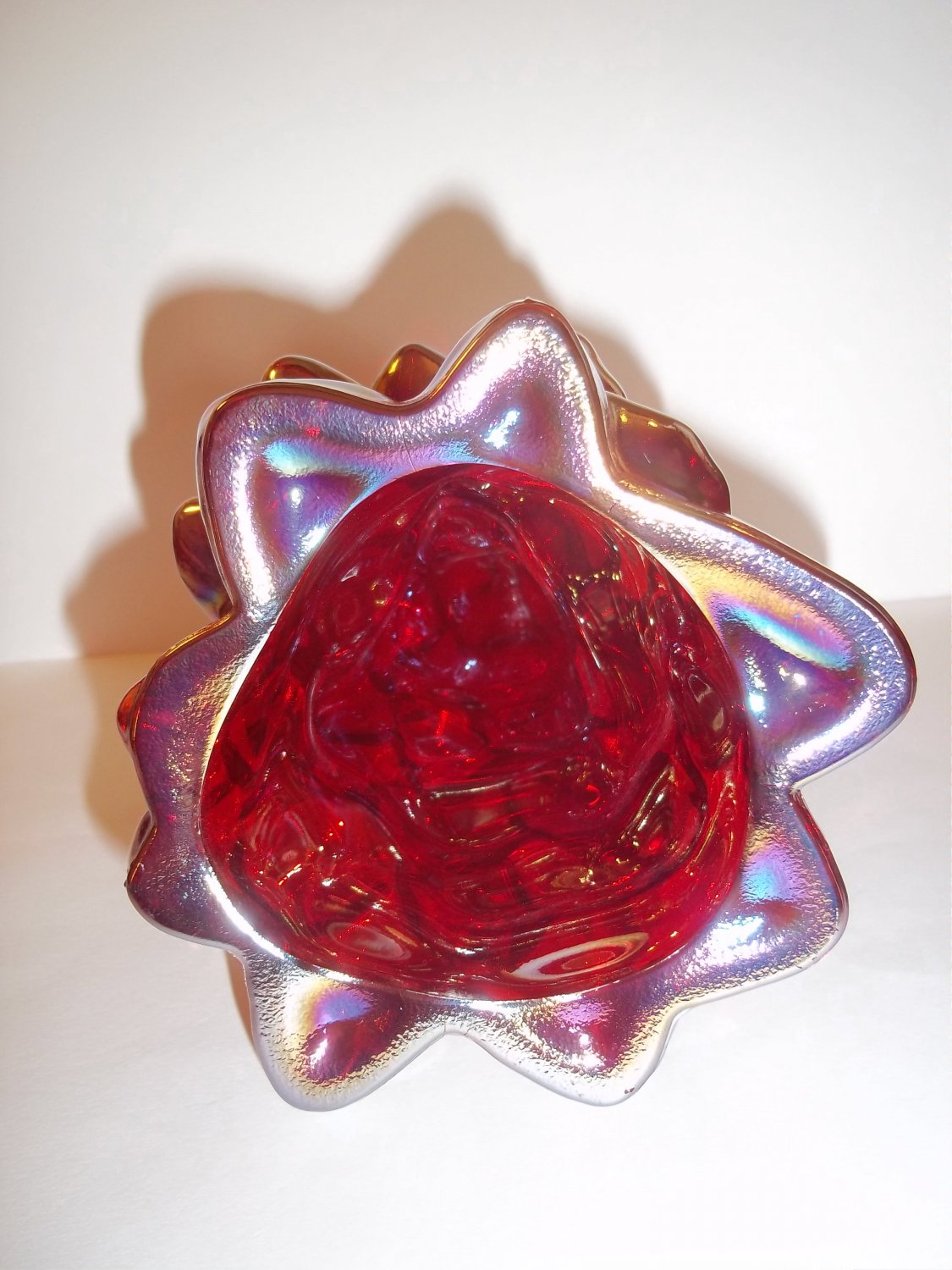 Mosser Glass RUBY RED CARNIVAL 8" CHRISTMAS TREE Figurine HOLIDAY Made ...