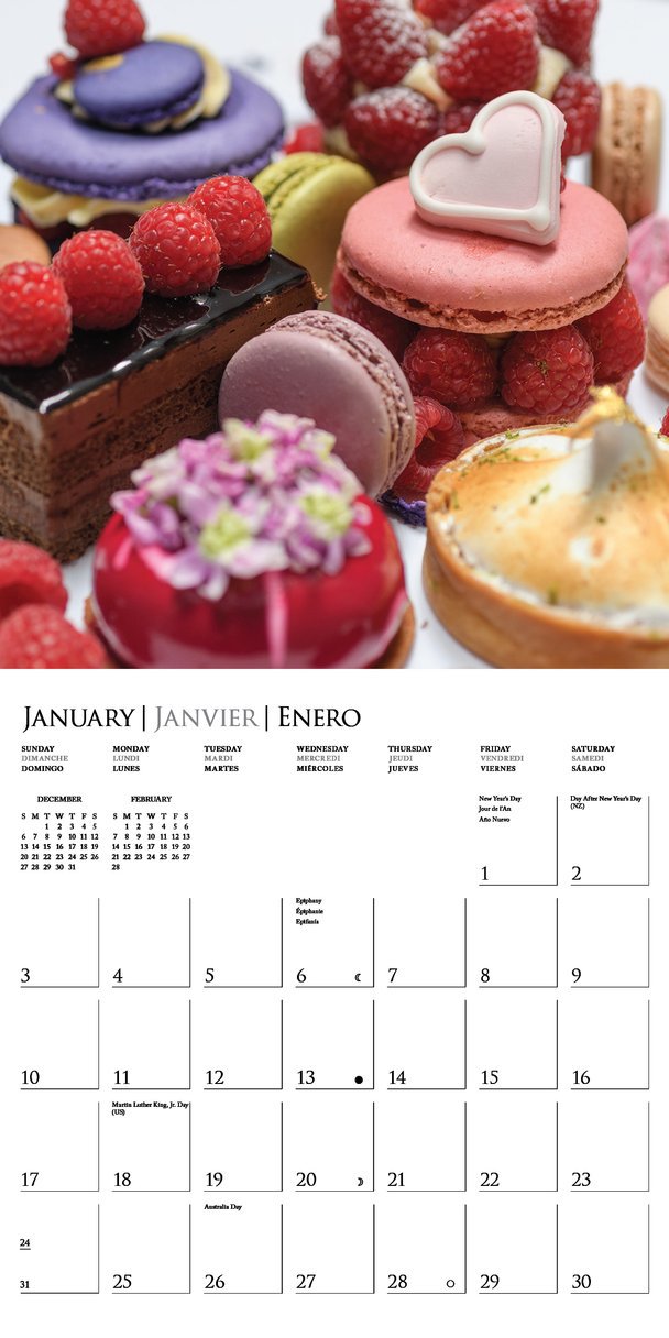 PATISSERIE 16 Month 2021 WALL CALENDAR Baking Culinary Desserts 12" x ...