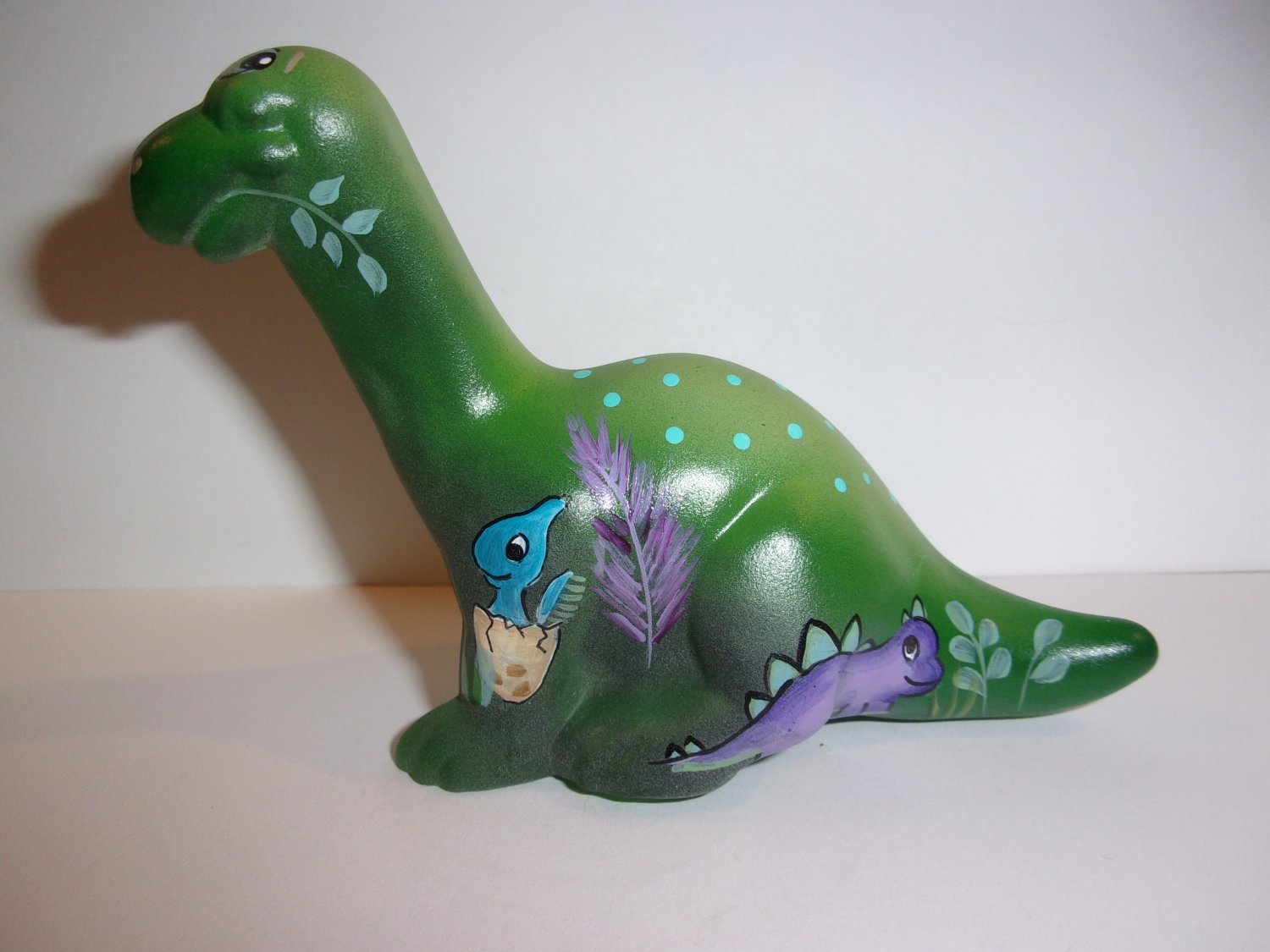 Fenton Glass Green "Deno Friends" Dinosaur Figurine Ltd Ed #12/36 K Barley