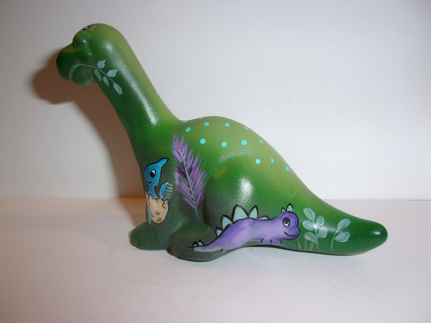 Fenton Glass Green "Deno Friends" Dinosaur Figurine Ltd Ed #12/36 K Barley