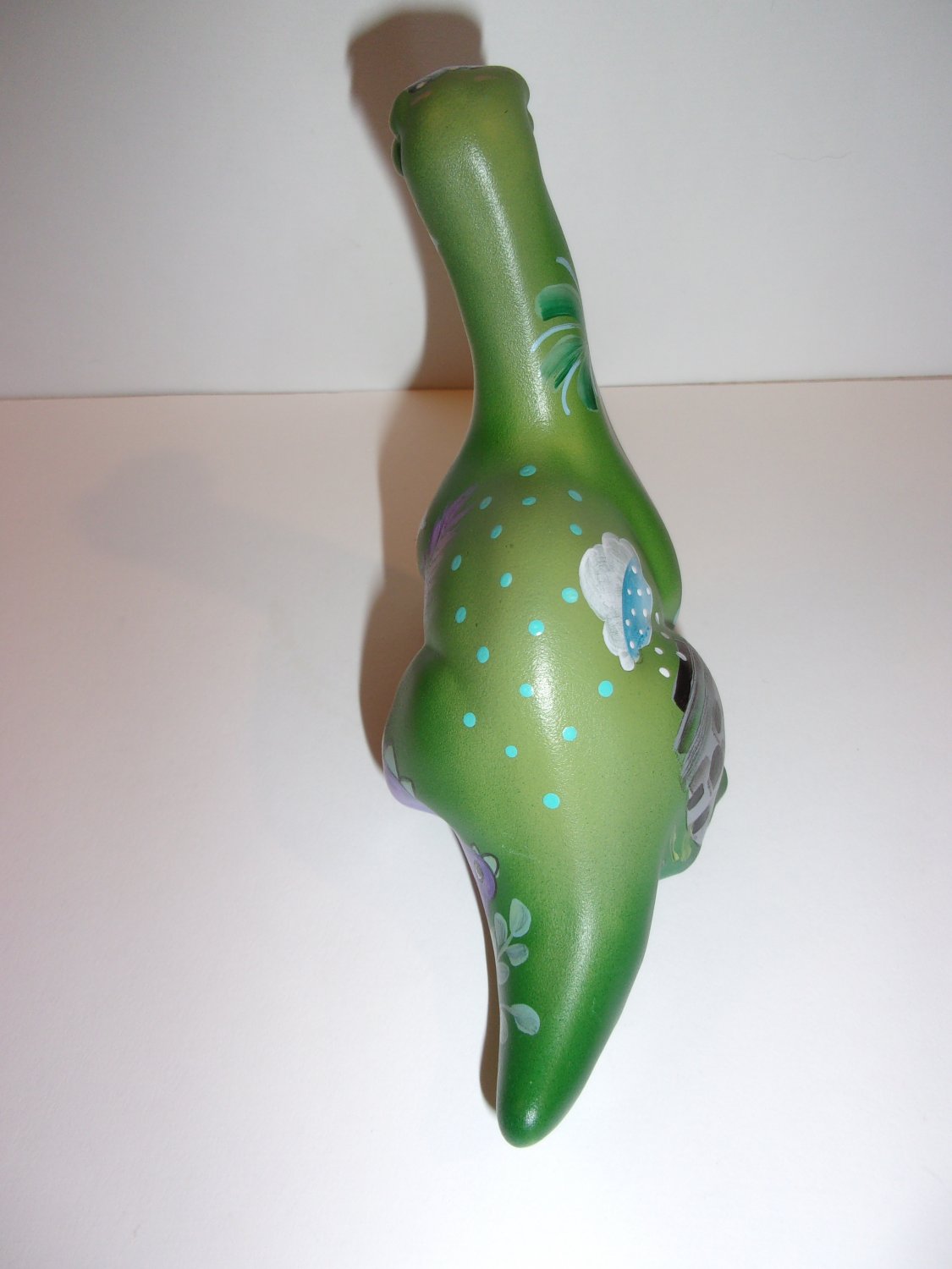 Fenton Glass Green "Deno Friends" Dinosaur Figurine Ltd Ed #12/36 K Barley