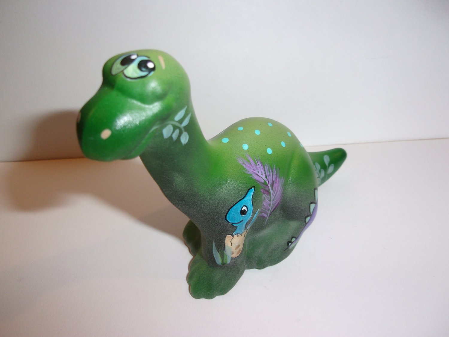 Fenton Glass Green "Deno Friends" Dinosaur Figurine Ltd Ed #12/36 K Barley
