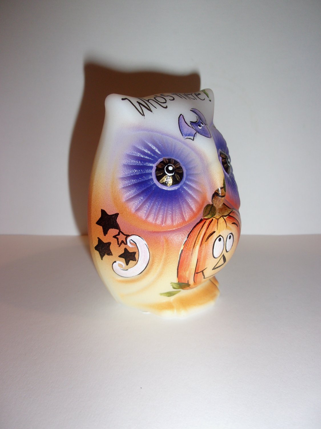 Fenton Glass "Who's There?" Halloween Sitting Owl Figurine LE #19/25 ...