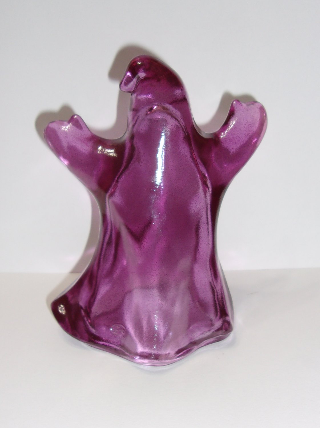 Fenton Glass Cranberry Airbrushed Halloween Ghost Figurine by Mosser ...