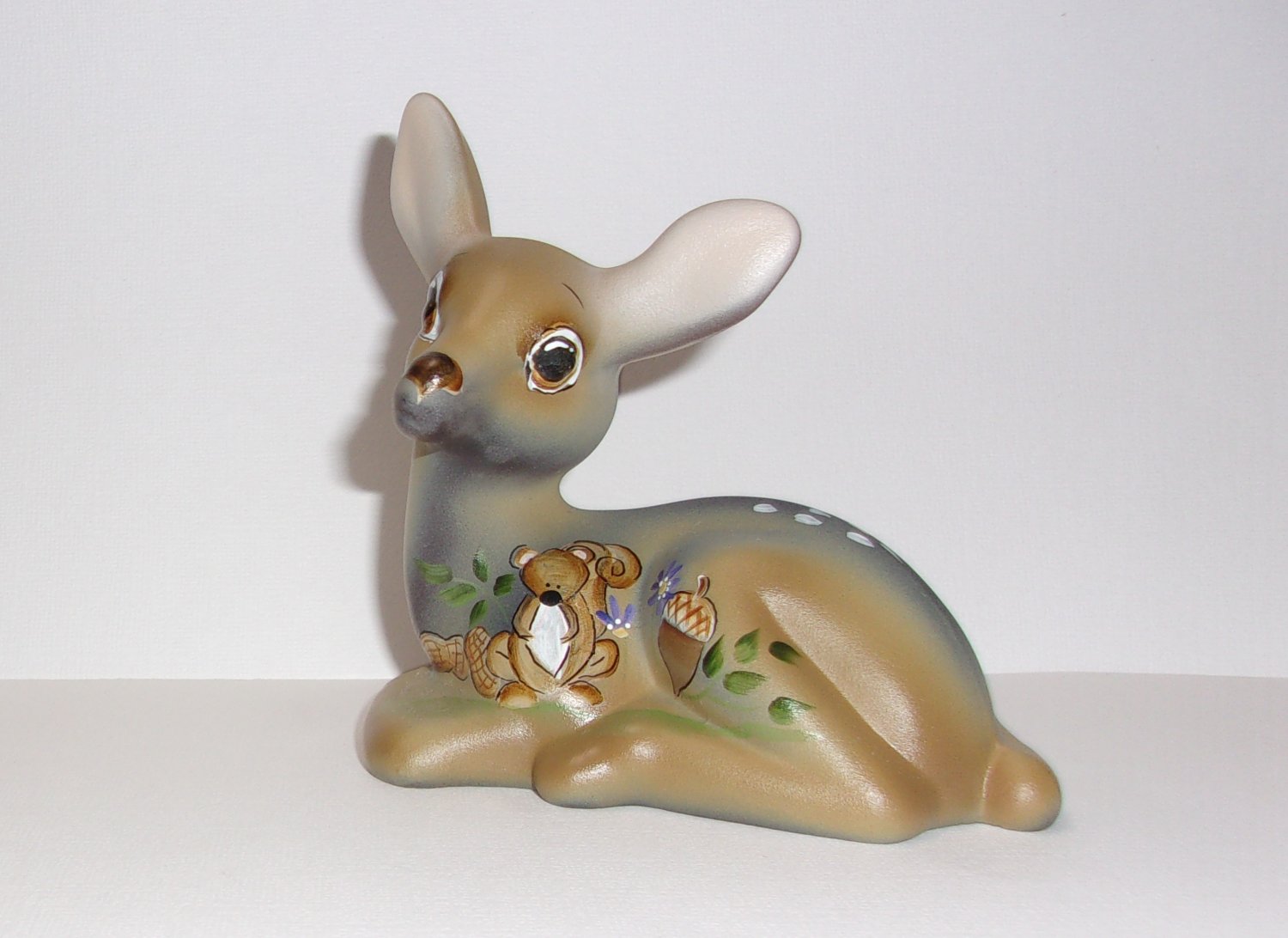 Fenton Glass Amethyst Purple Snackin' Squirrel Fawn Deer Figurine Ltd ...