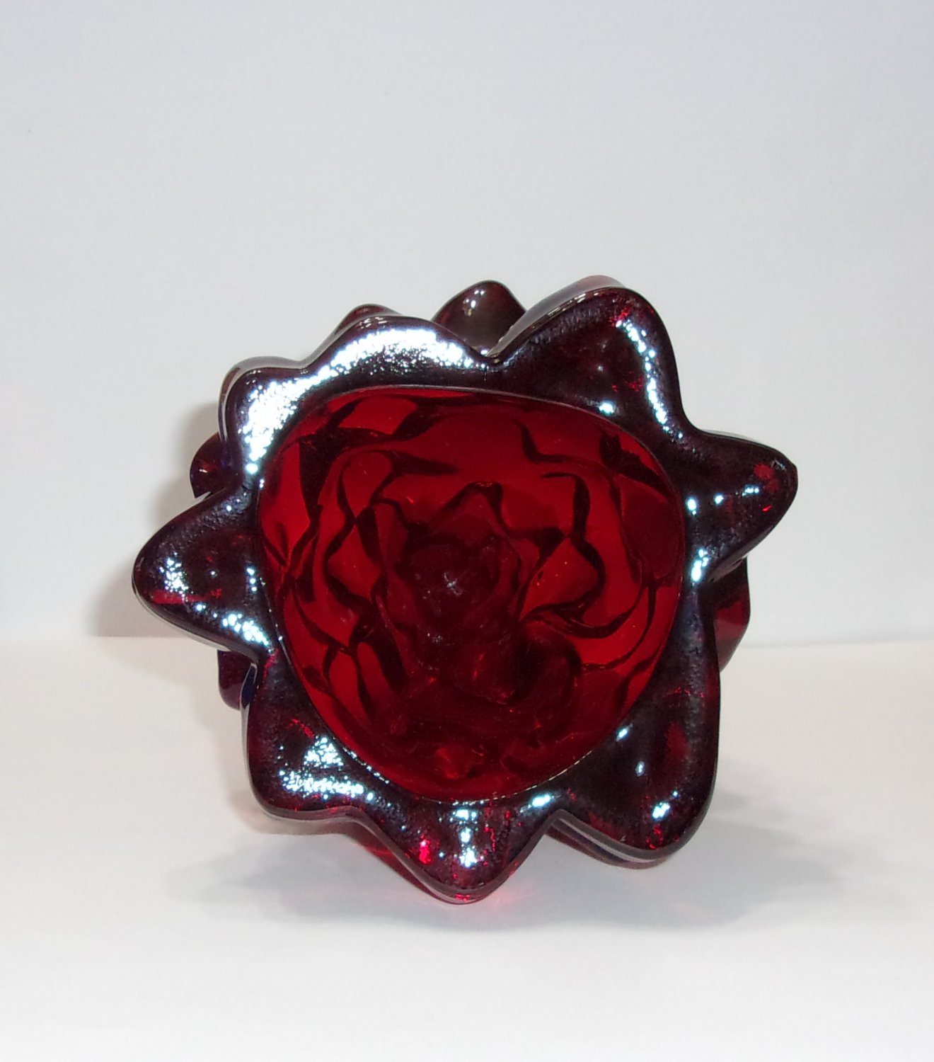 Mosser Glass Ruby Red Large 8" Christmas Tree Figurine Holiday Made In USA