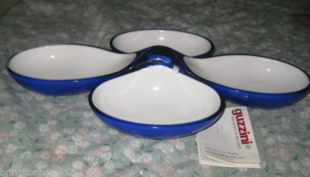 Guzzini Interlocking Serving Bowls Dishes Blue White 2 Two Tone w/Tag ...