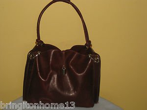La Sella Roma Leather Brown Handbag Shopper Bag Italy Handmade 28945 SB ...