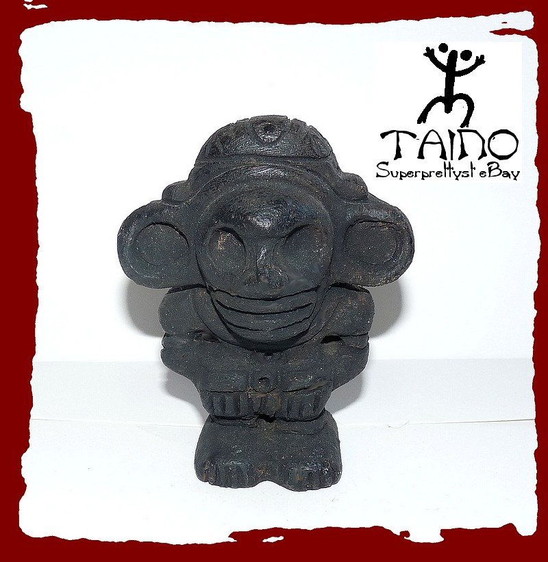 TAINO INDIAN BEHIQUE WITCH DOCTOR CERAMIC FIRE FIGURE