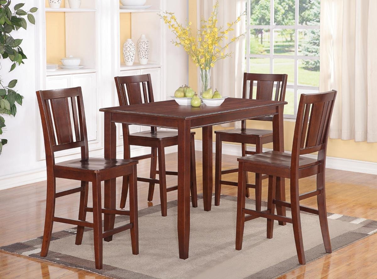 3 PC RECTANGULAR COUNTER HEIGHT SET 30"X48" TABLE AND 2 WOODEN SEAT ...