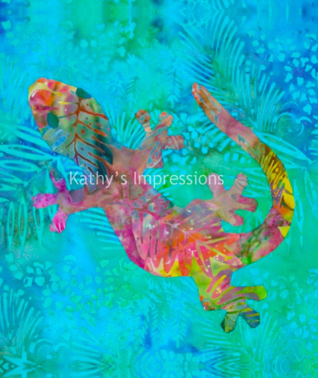 Colorful Tropical GECKO Lizard Hawaii Hawaiian~8x10 Metallic Print