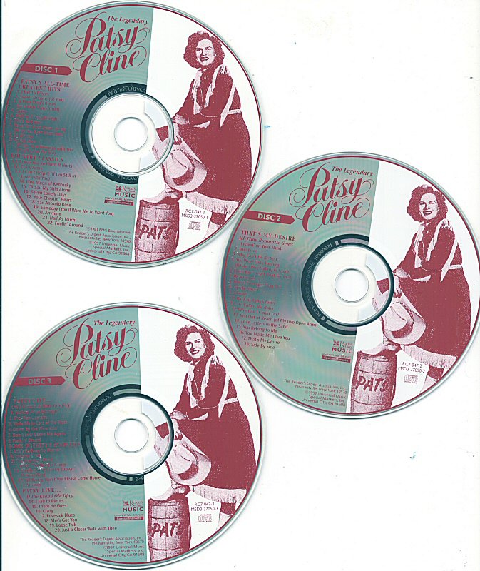 The Legendary Patsy Cline (3 CD) Reader’s Digest - Her Greatest Hits ...