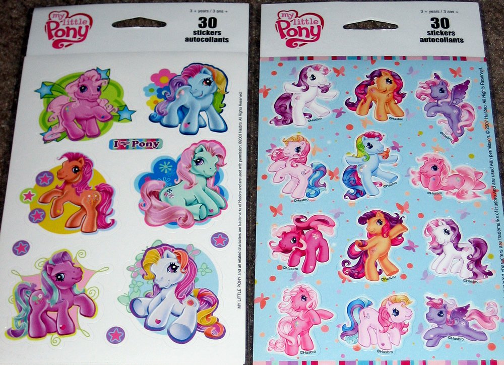 66 MY LITTLE PONY STICKERS Lot! 2 Packets! NEW!! G3 G1