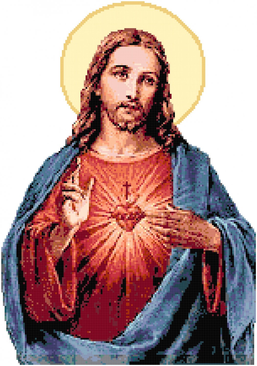 Sacred Heart of Jesus Pattern Chart Graph