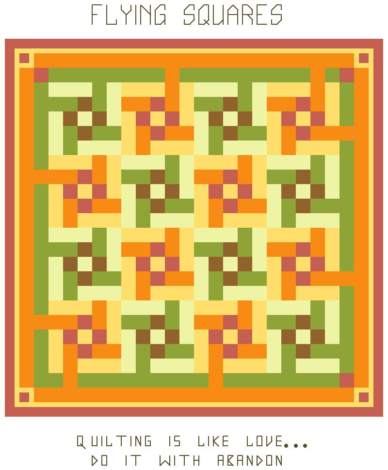 Flying Squares Quilt Pattern Chart Graph