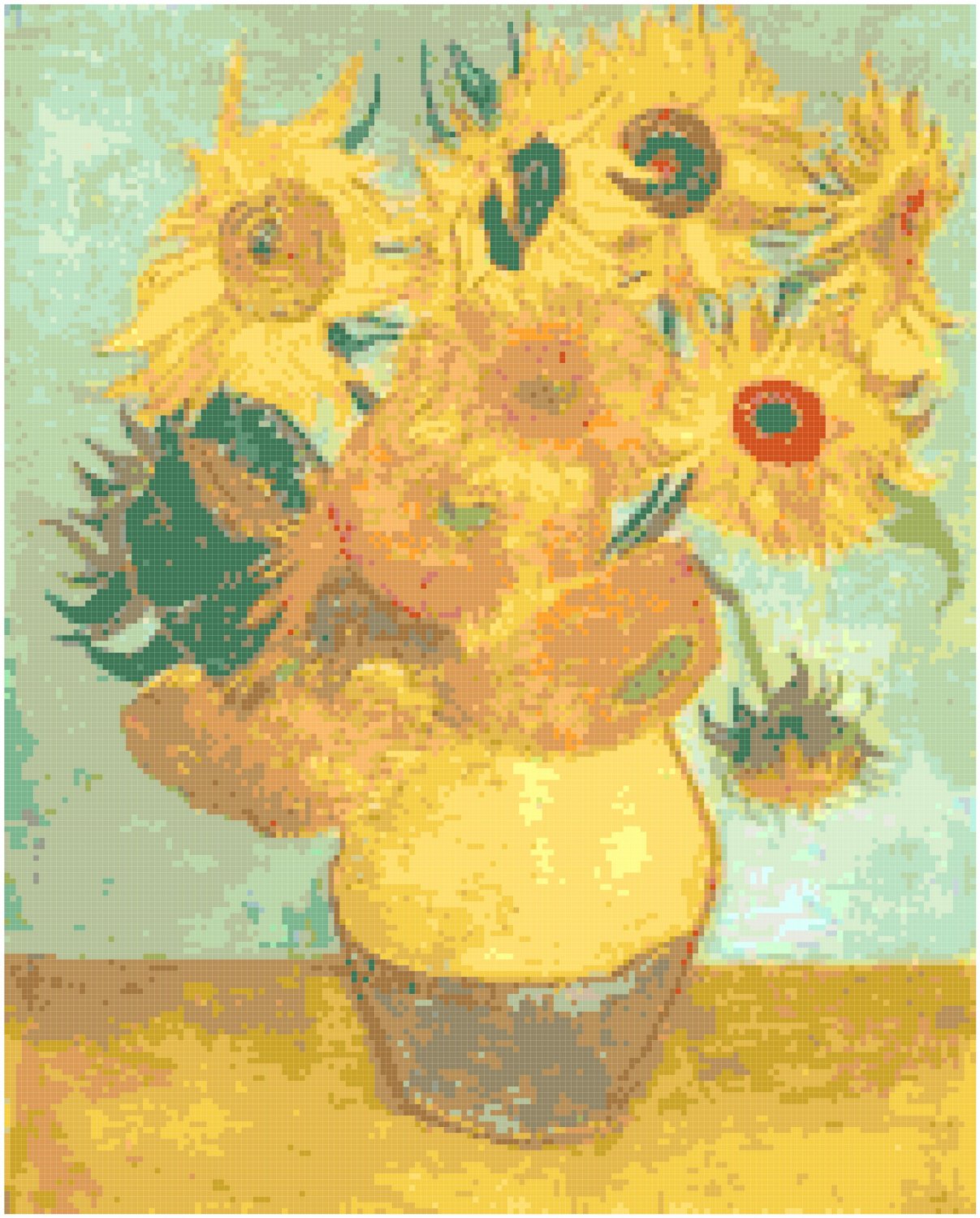 Van Gogh's Sunflowers Pattern Chart Graph