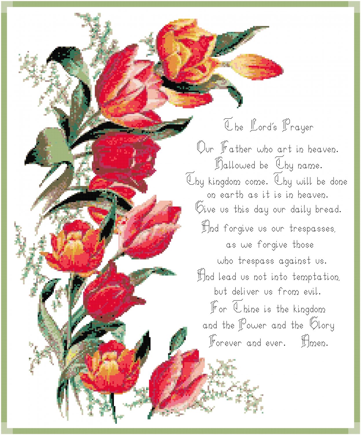 The Lord's Prayer 2 Pattern Chart Graph