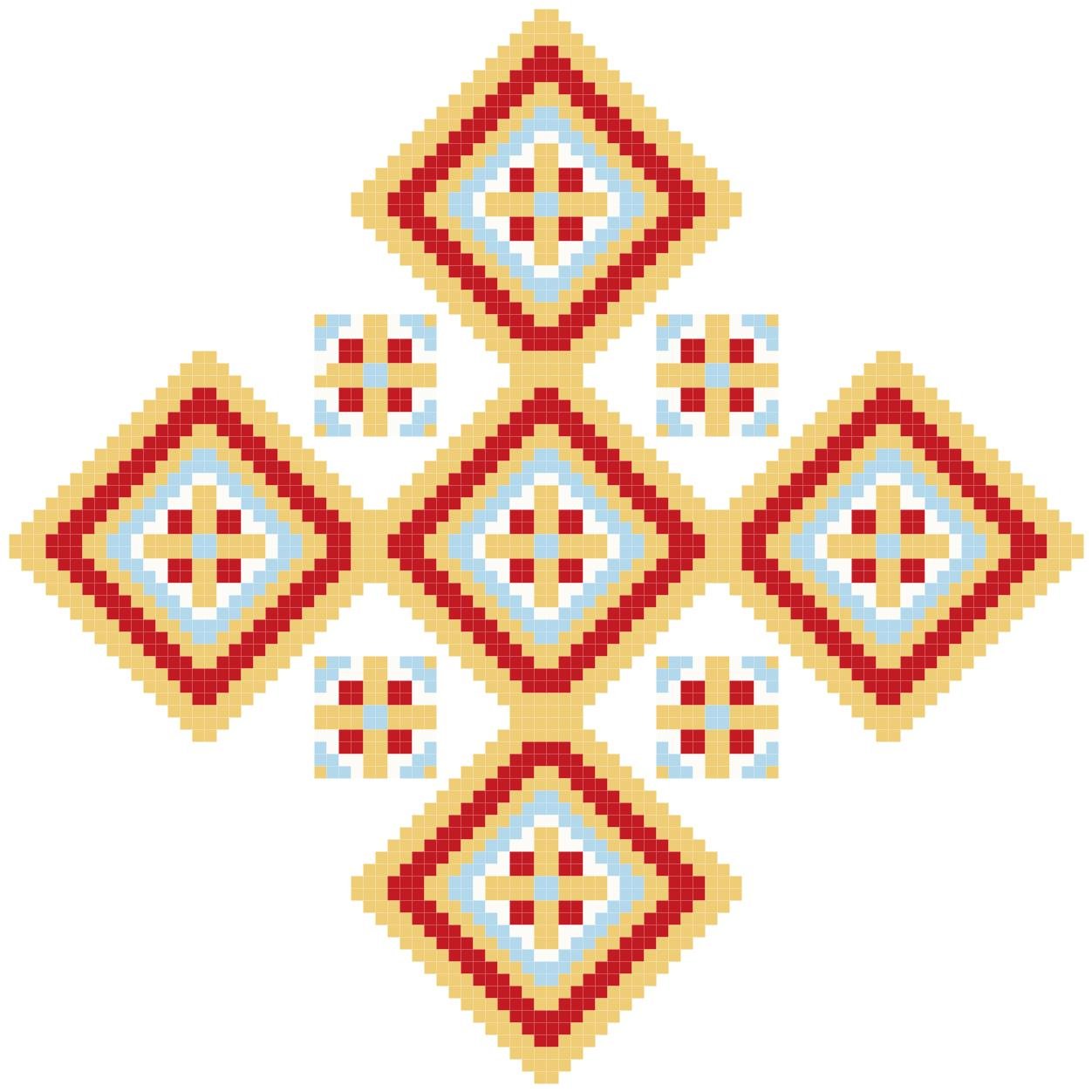 Diamond Cross Pattern Chart Graph