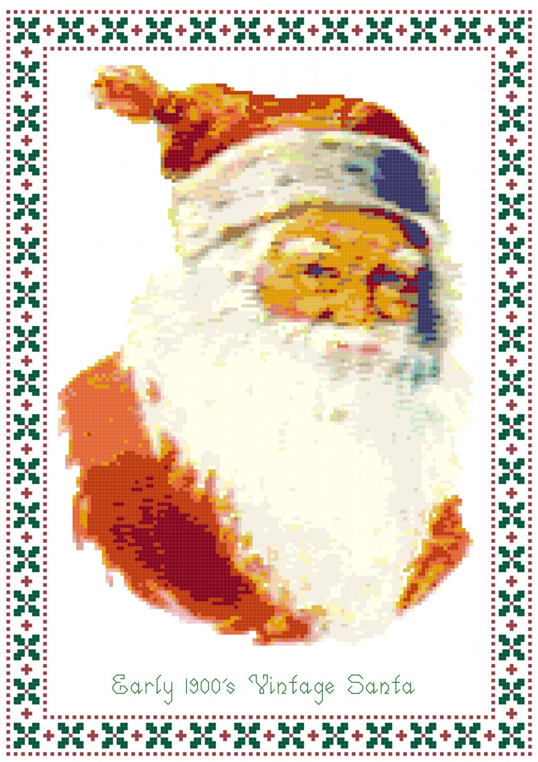 Santa's Portrait Pattern Chart Graph