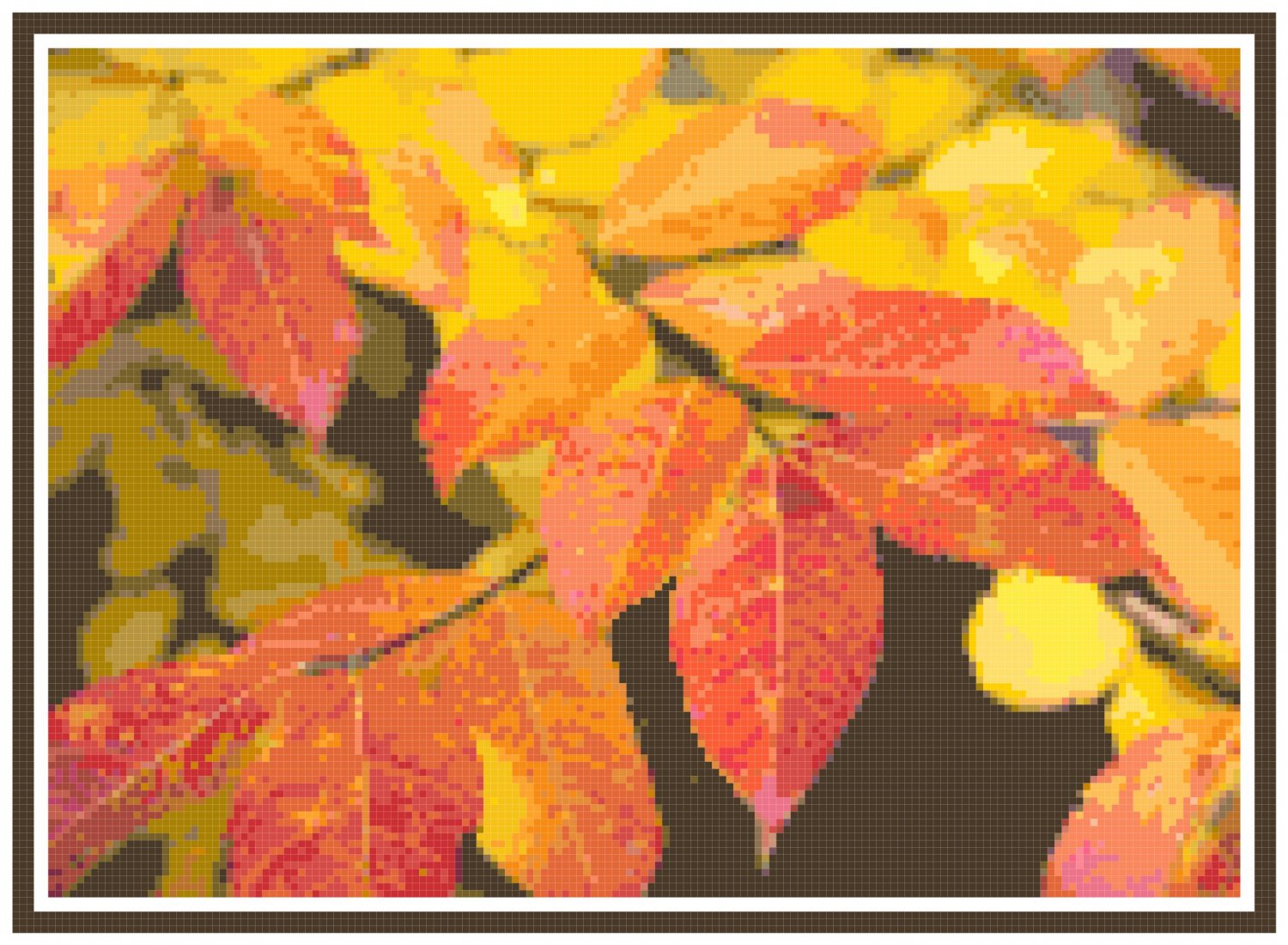 Autumn Leaves Still Live Pattern Chart Graph