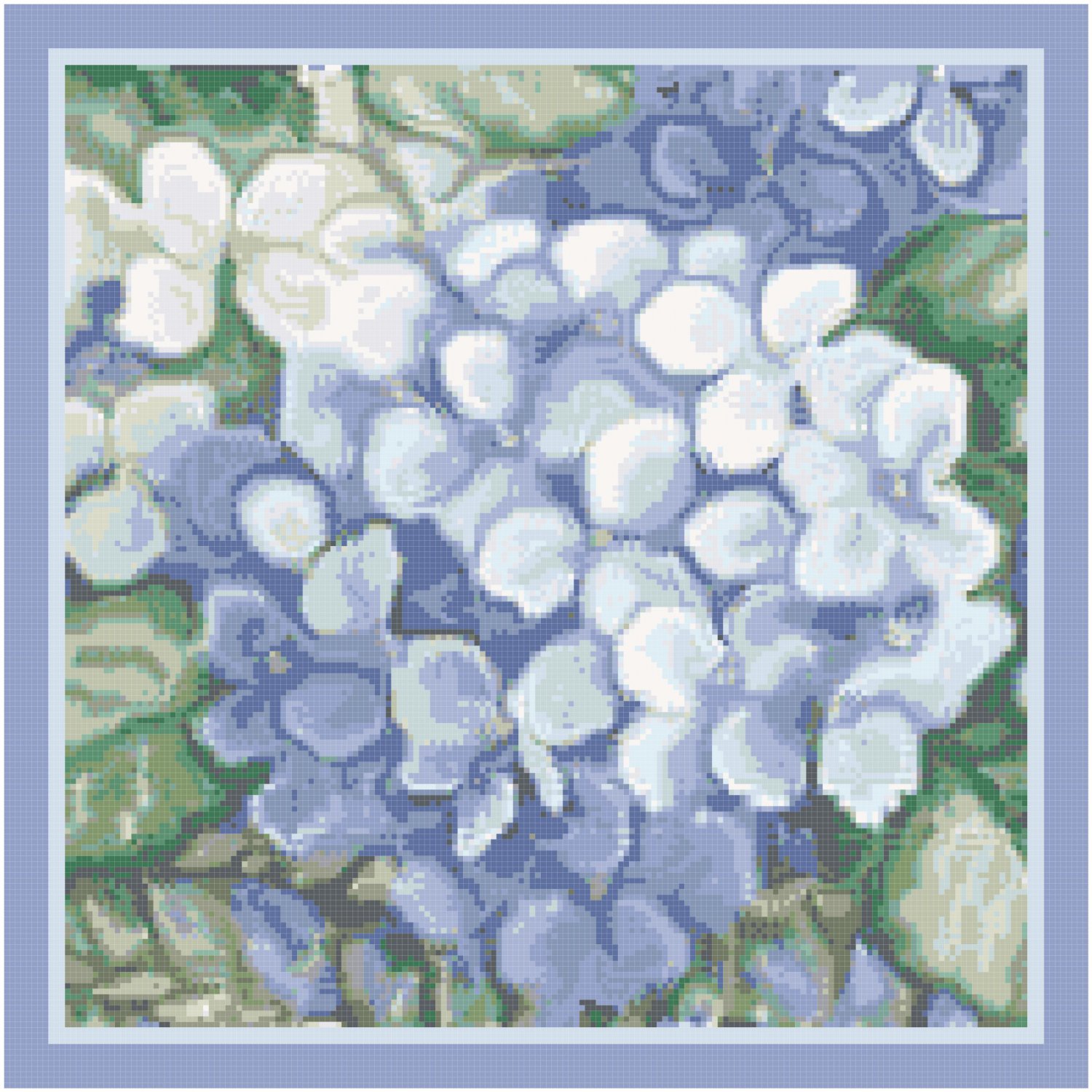 Blue Hydrangea Pattern Chart Graph