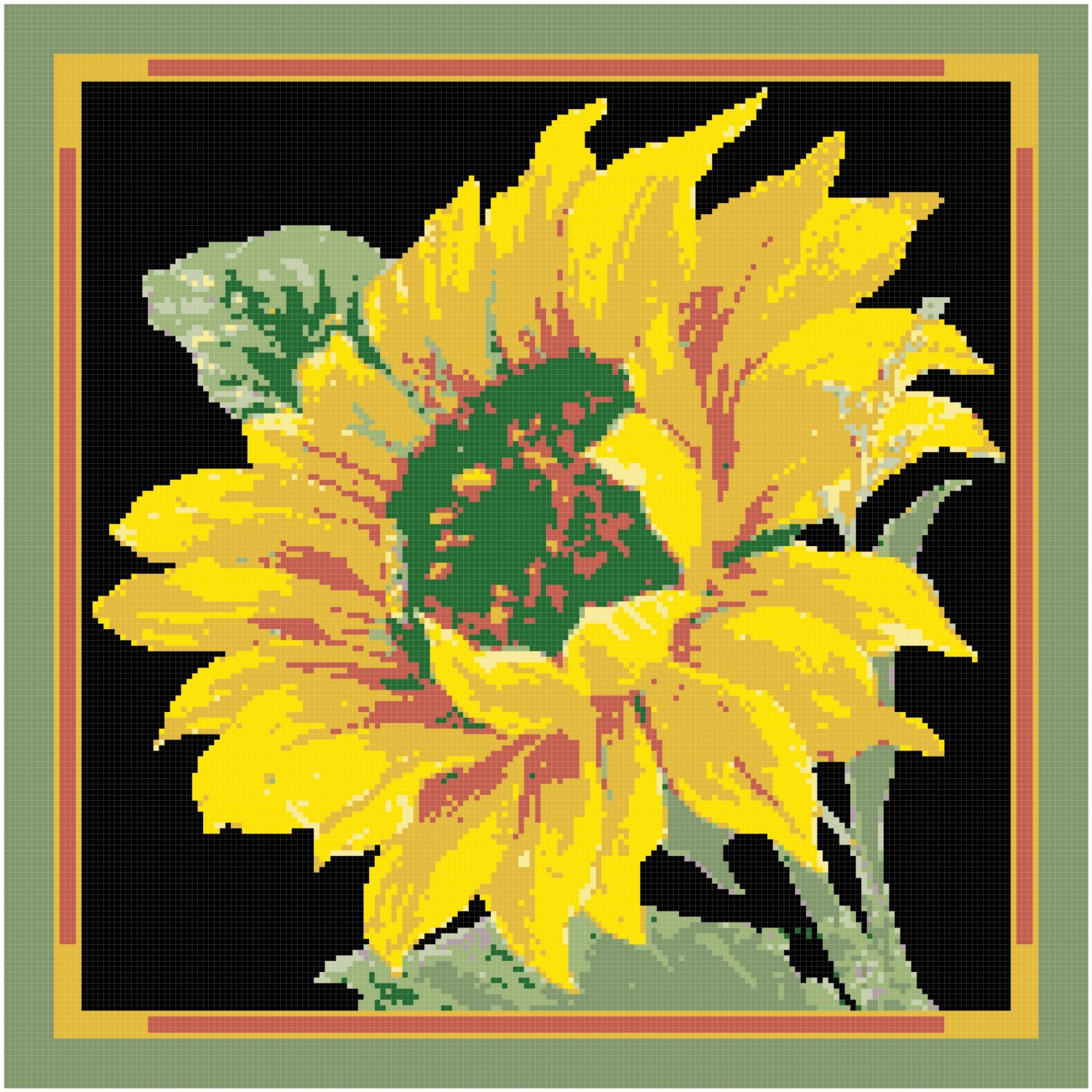 Sunflower Pattern Chart Graph