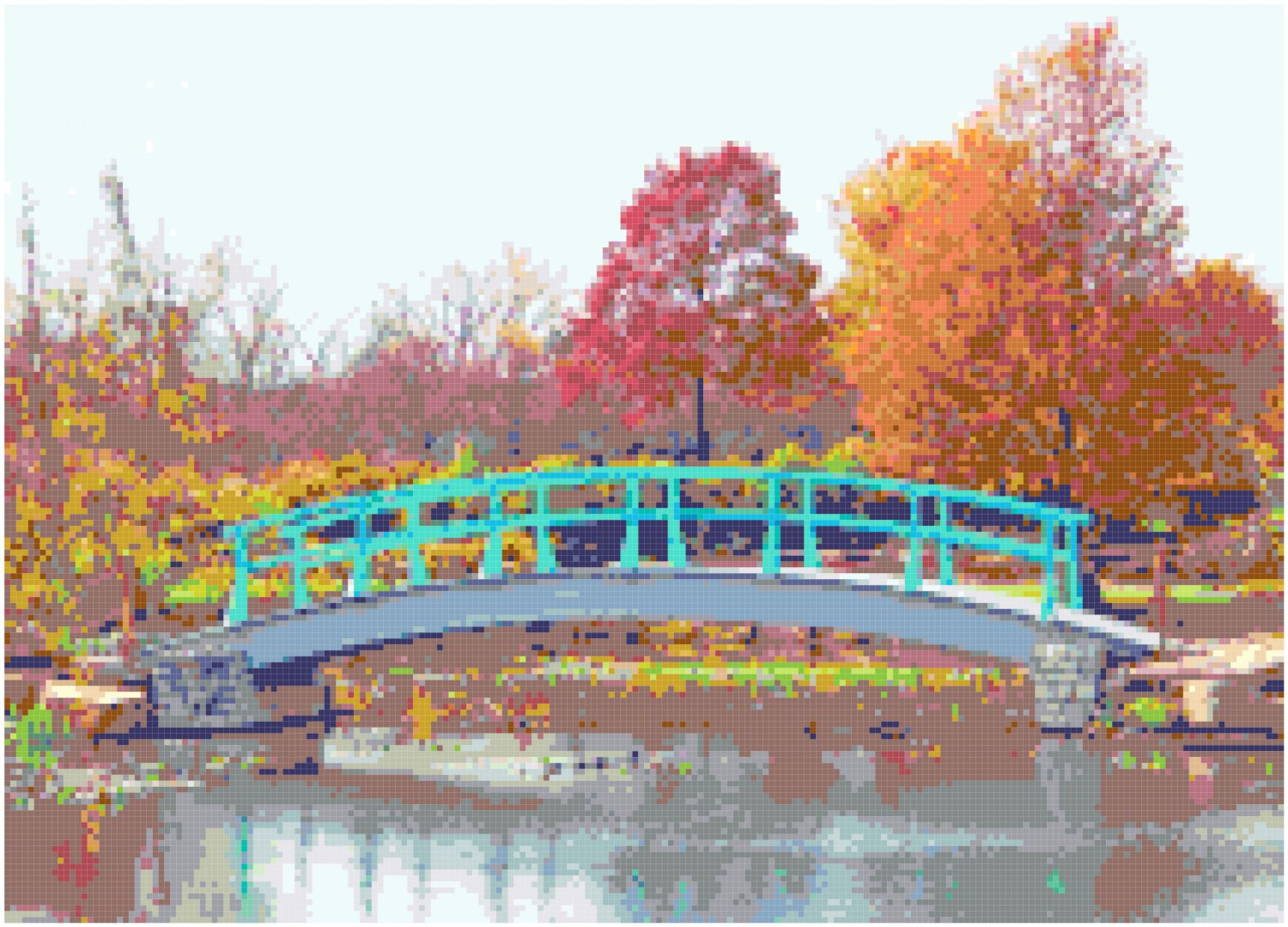 Monet Bridge Landscape Pattern Chart Graph