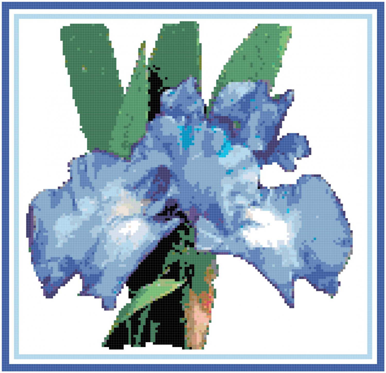 Royal Blue Iris Pattern Chart Graph