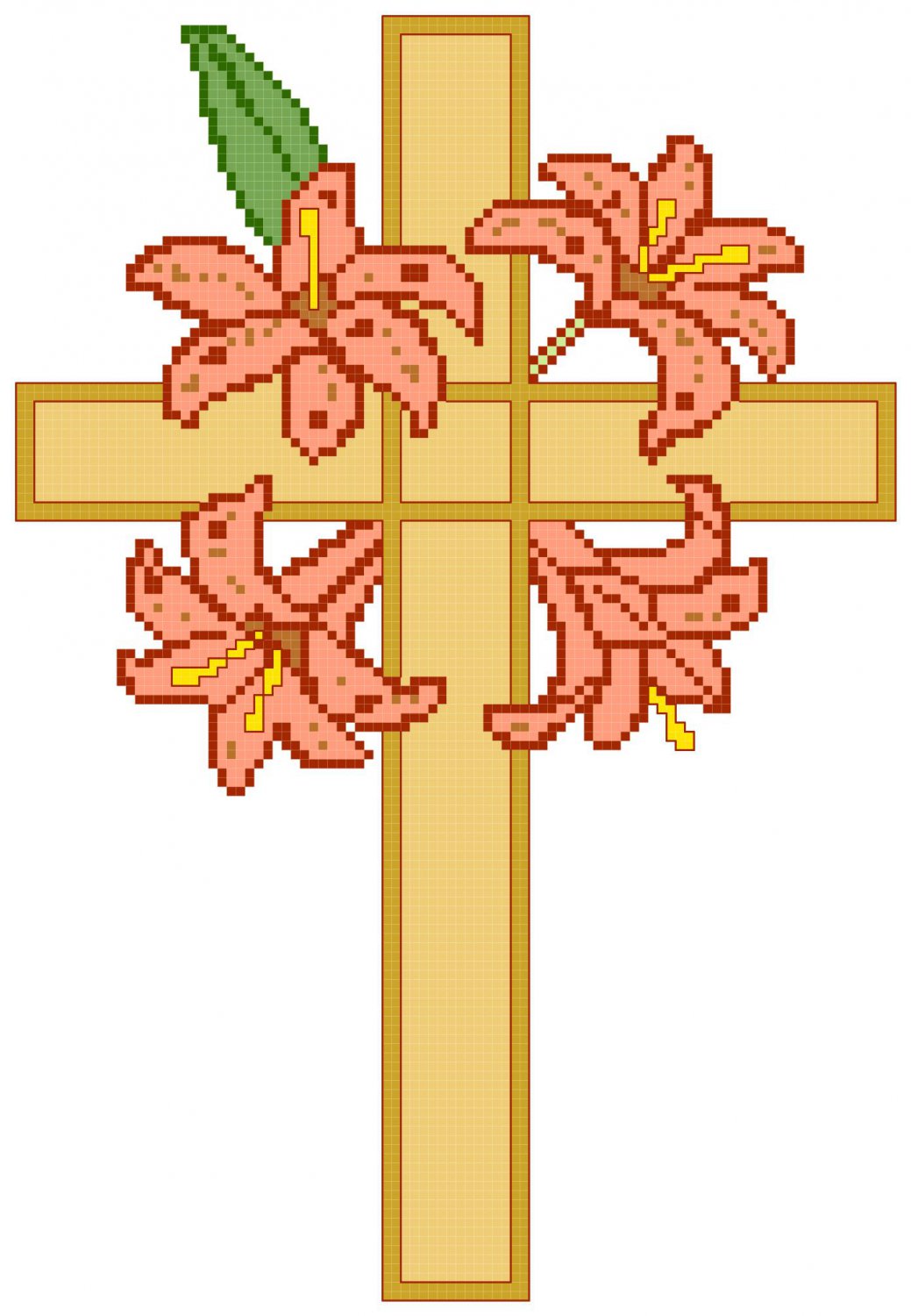 Lily Cross Pattern Chart Graph