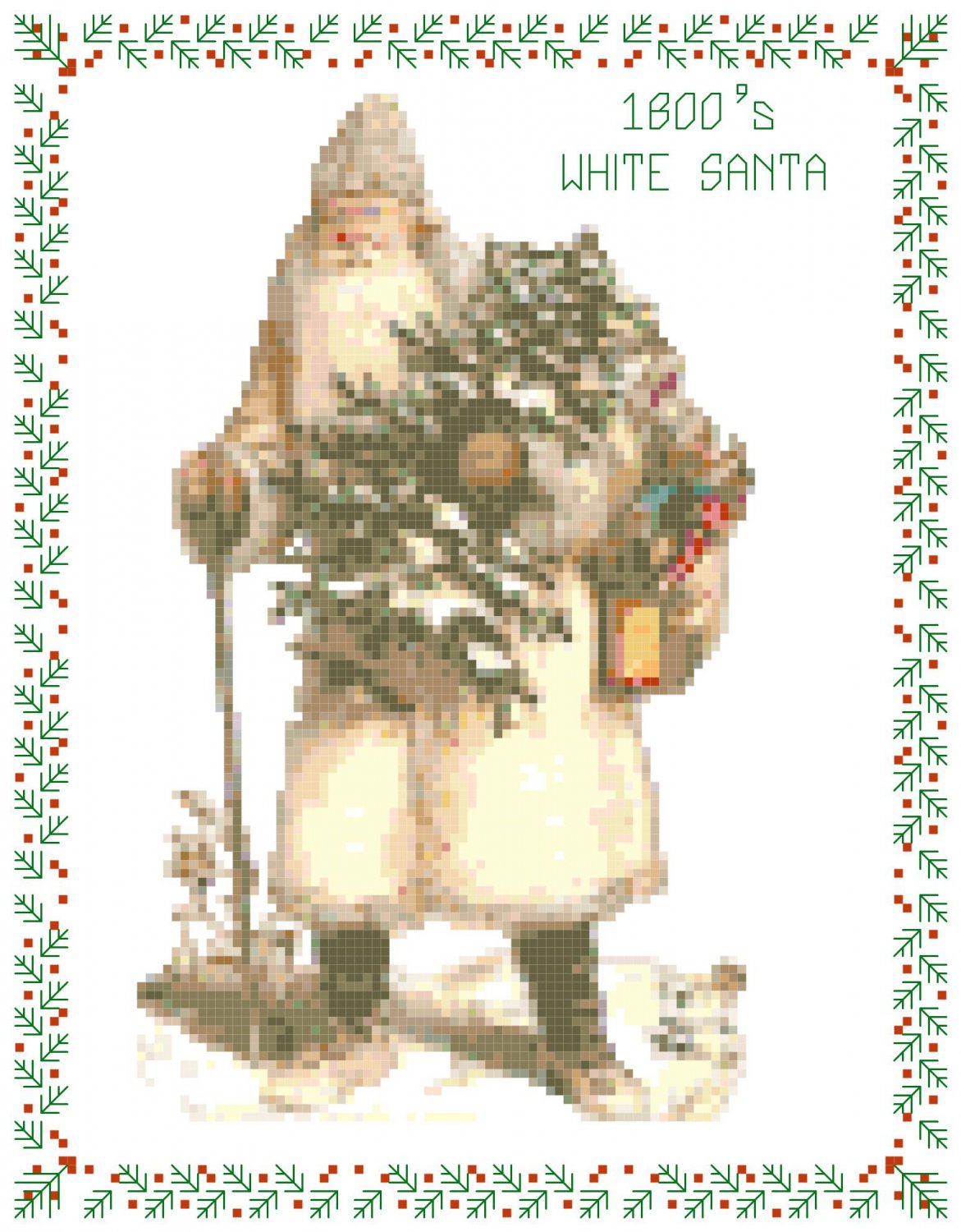 1800's White Robed Santa Pattern Chart Graph