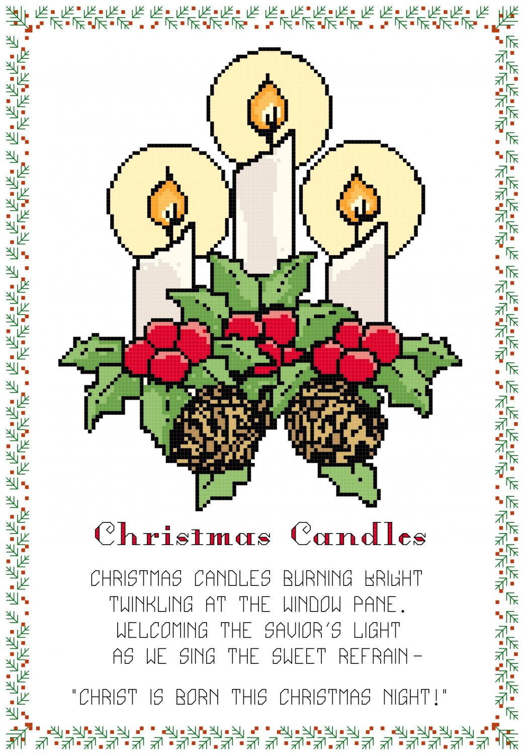Christmas Candles Pattern Chart Graph