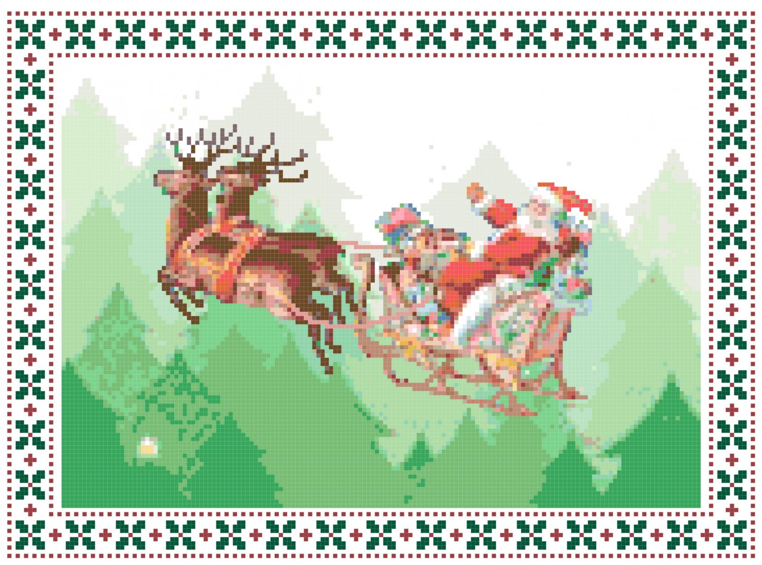 Santa Starts His Trip Pattern Chart Graph