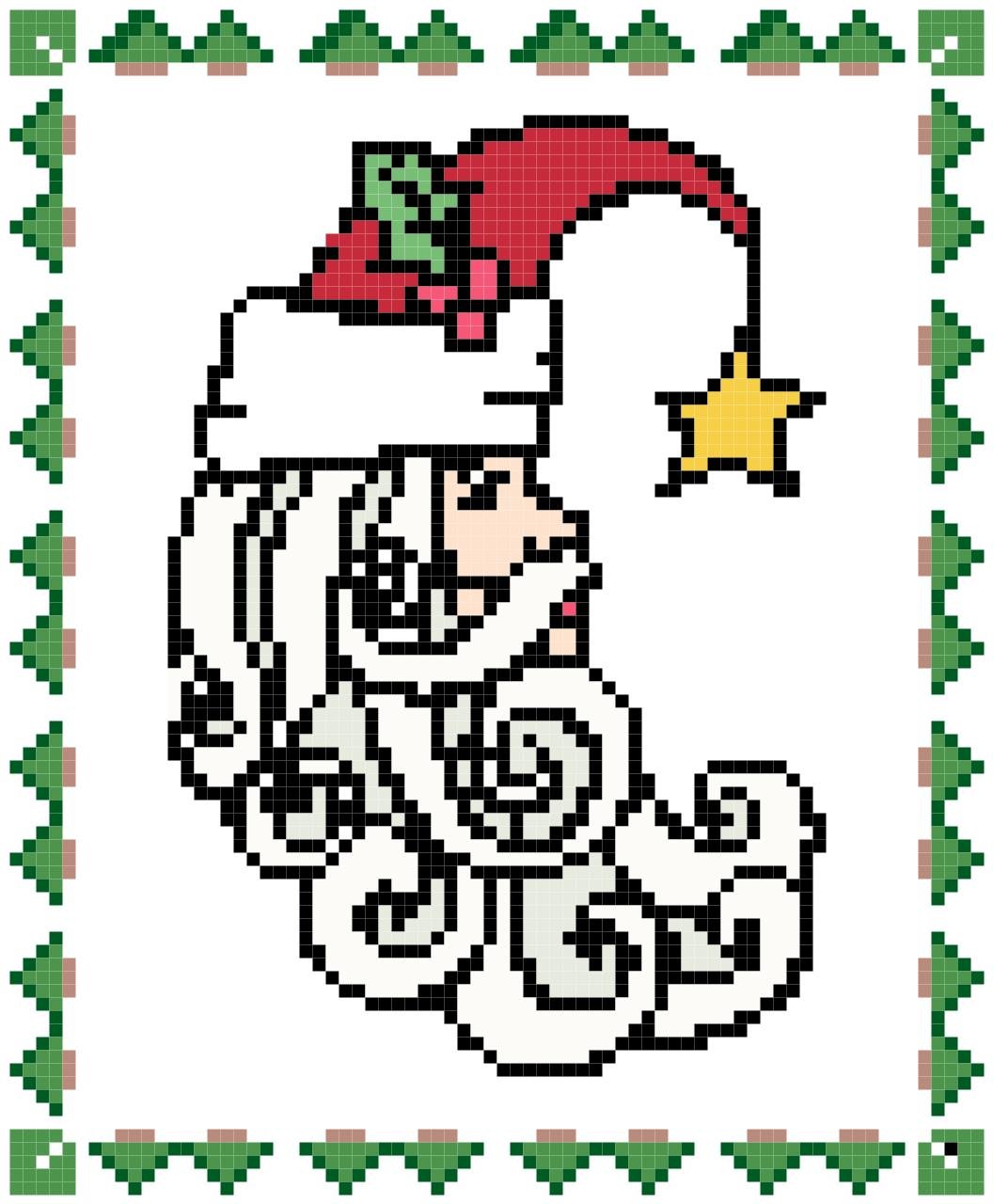 Santa Moon Pattern Chart Graph