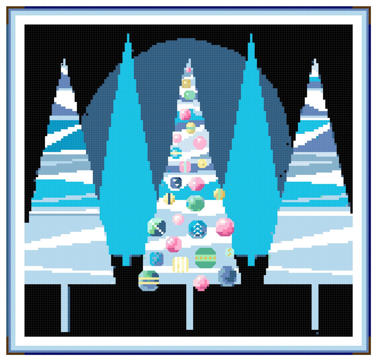 Mod Style Christmas Trees Pattern Chart Graph