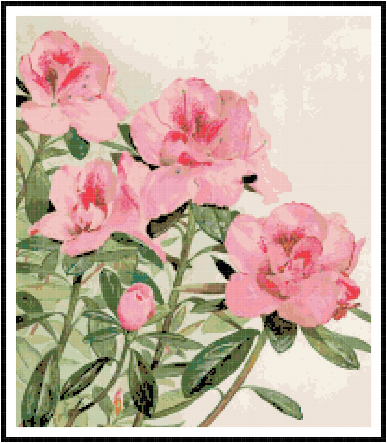 Azalea Blooms Pattern Chart Graph