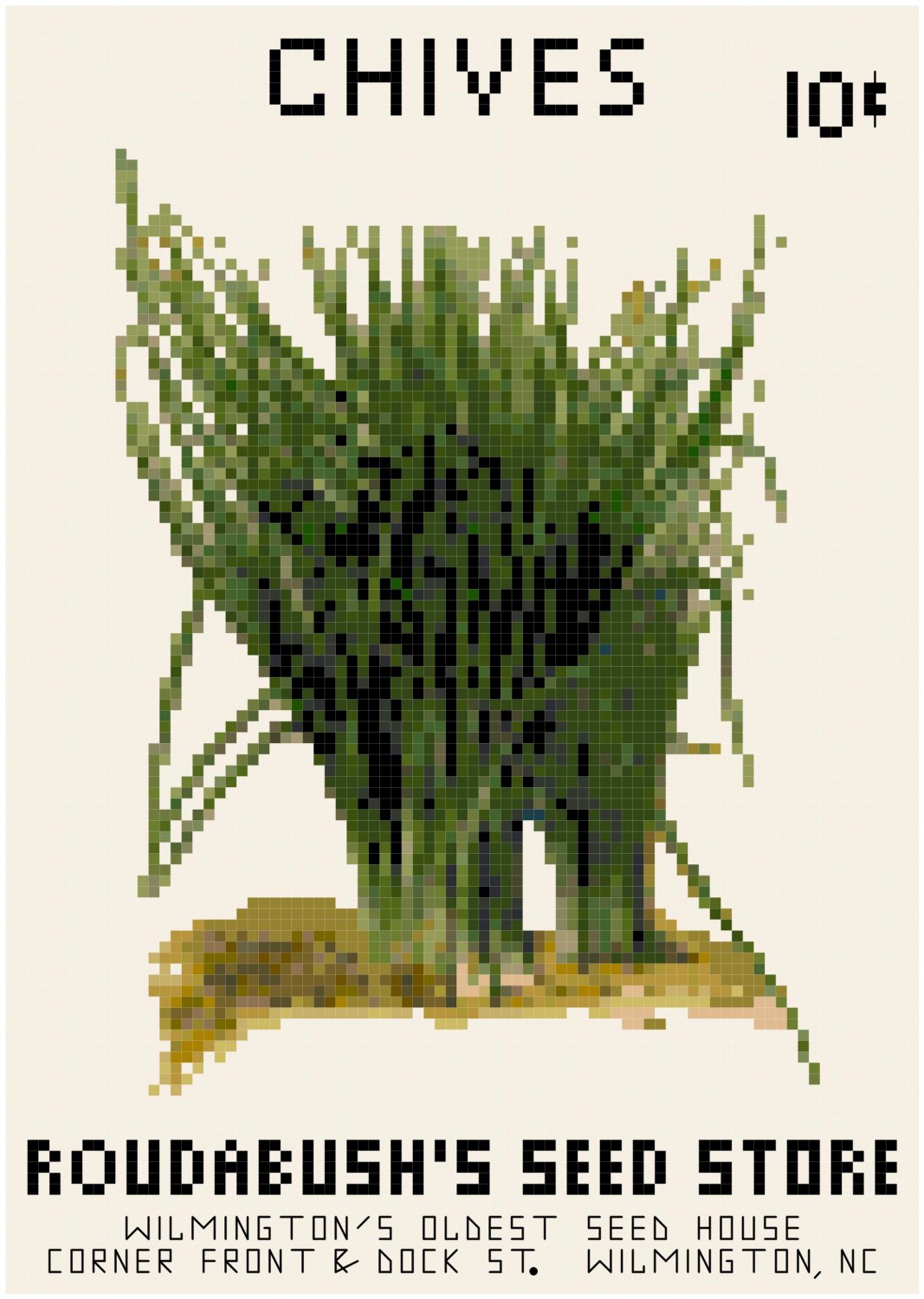 Antique Chives Seed Packet Pattern Chart Graph