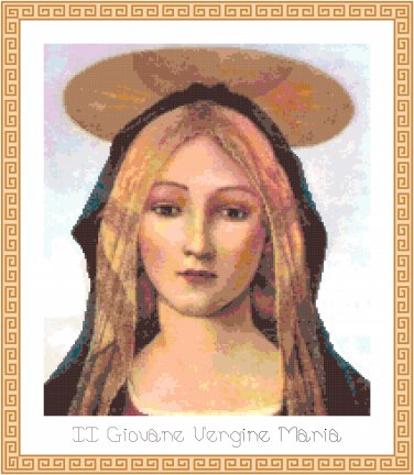 The Young Virgin Mary Cross Stitch Pattern Chart Graph