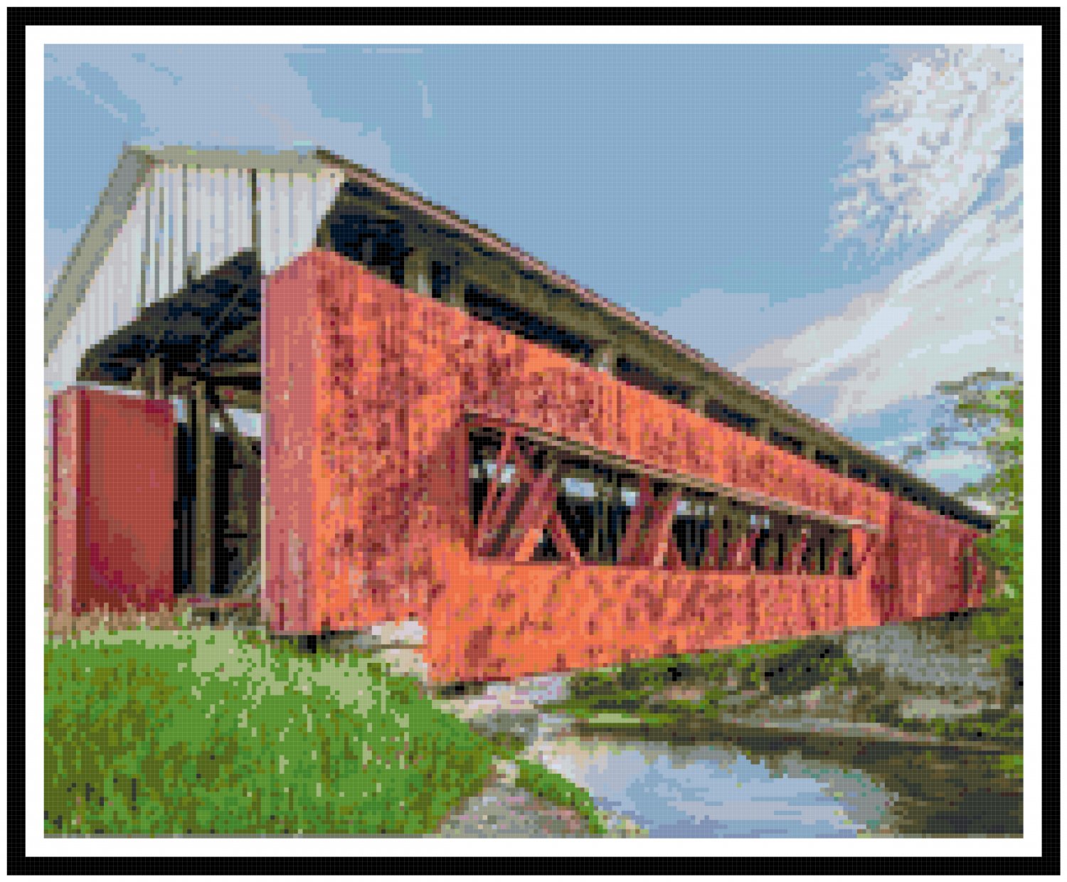 Indiana Covered Bridge Pattern Chart Graph