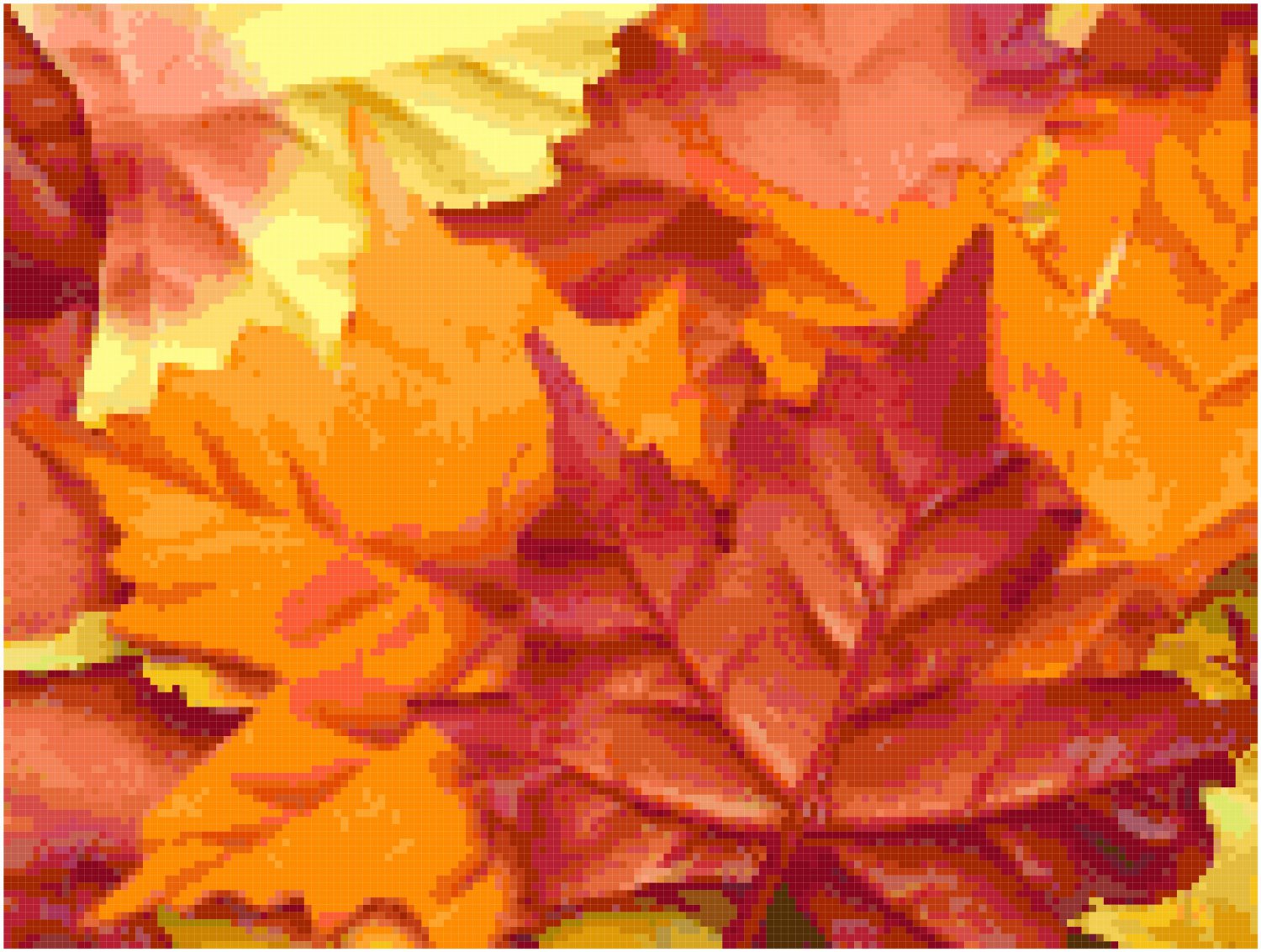 Colorful Fall Maple Leaves Pattern Chart Graph
