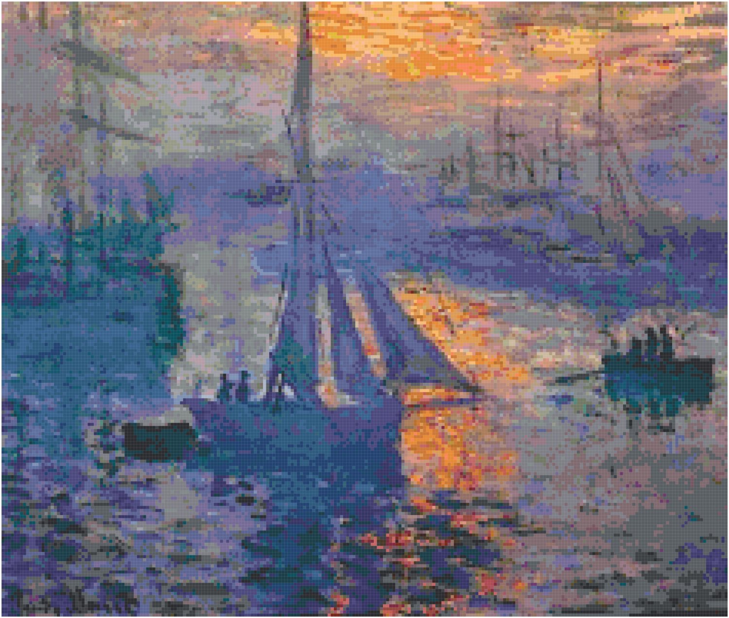 The Sea - Sunrise by Monet Pattern Chart Graph