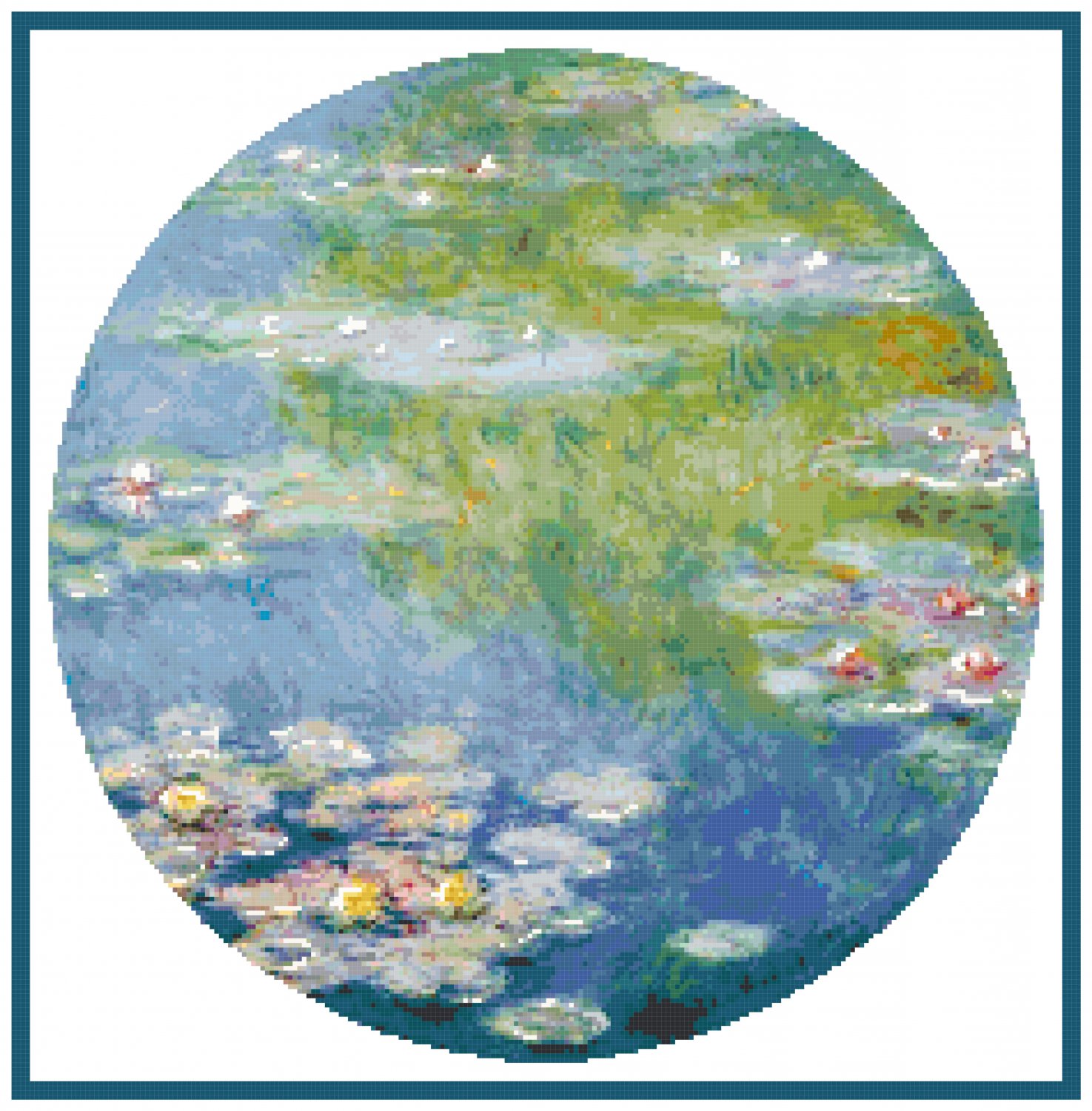Monet's Water Lilies -35 Pattern Chart Graph