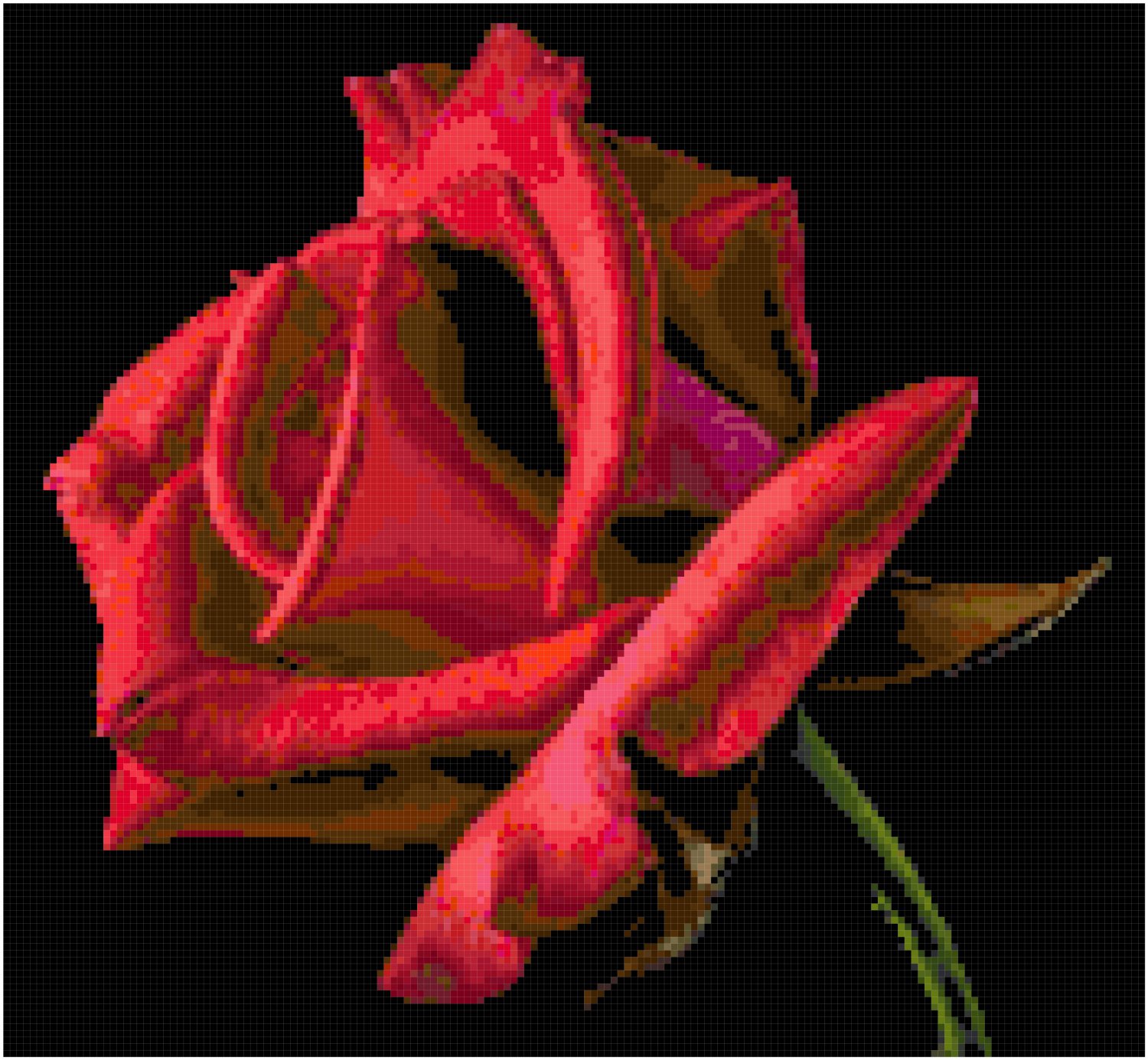 Red Velvet Rose Pattern Chart Graph