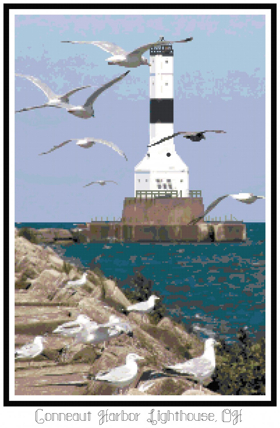 Conneaut Harbor Lighthouse, OH Pattern Chart Graph