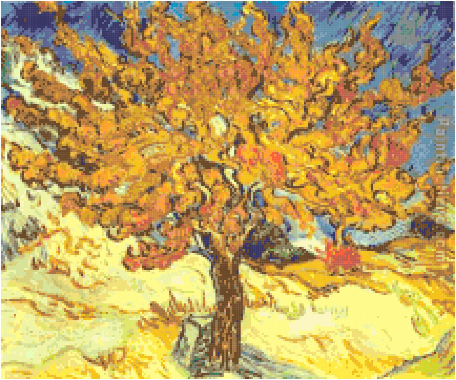 Van Gogh's Mulberry Tree Pattern Chart Graph