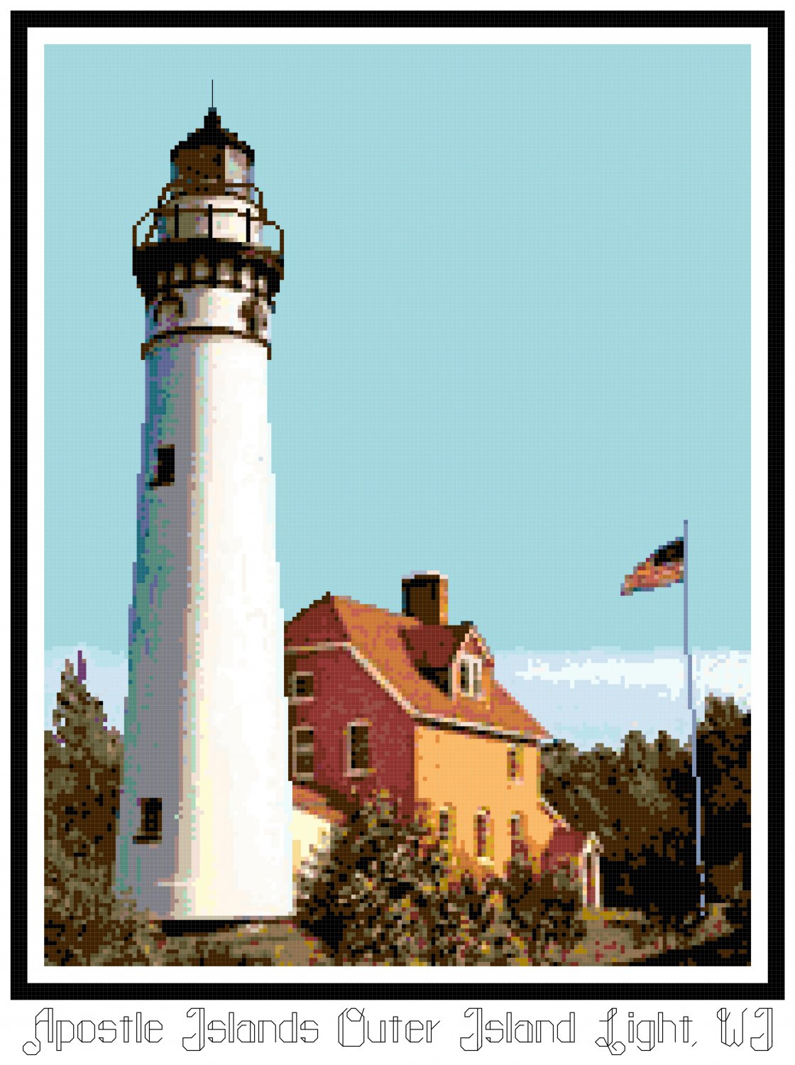 Apostle Outer Island Lighthouse, WI Pattern Chart Graph