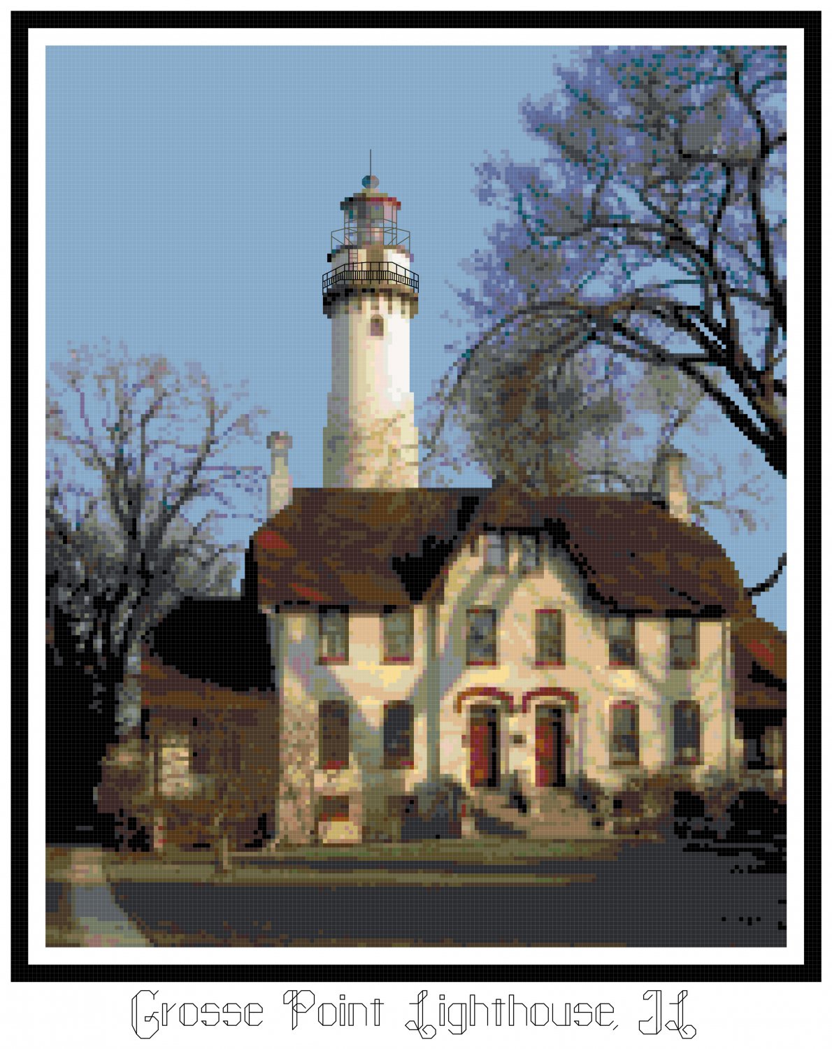 Grosse Point Lighthouse, IL Pattern Chart Graph